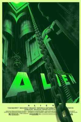 Alien Aliens Green Shaft Horror Variant Movie Poster Giclee Print 24x36 ...