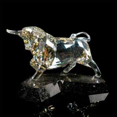 Rare Large Swarovski Crystal Bull Figurine, Soulmates w/ BOX and COA ...