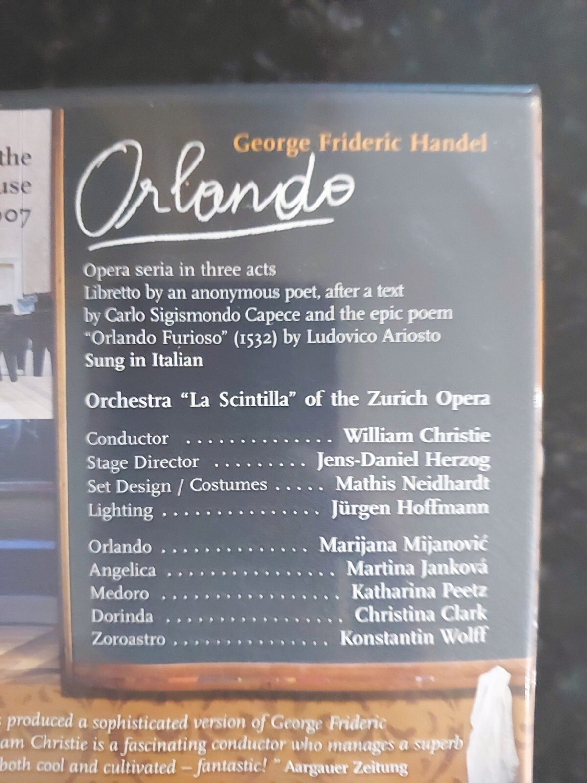 George Frideric Handel: Orlando by M. Mijanovic / M. Janková (2 DVD ...