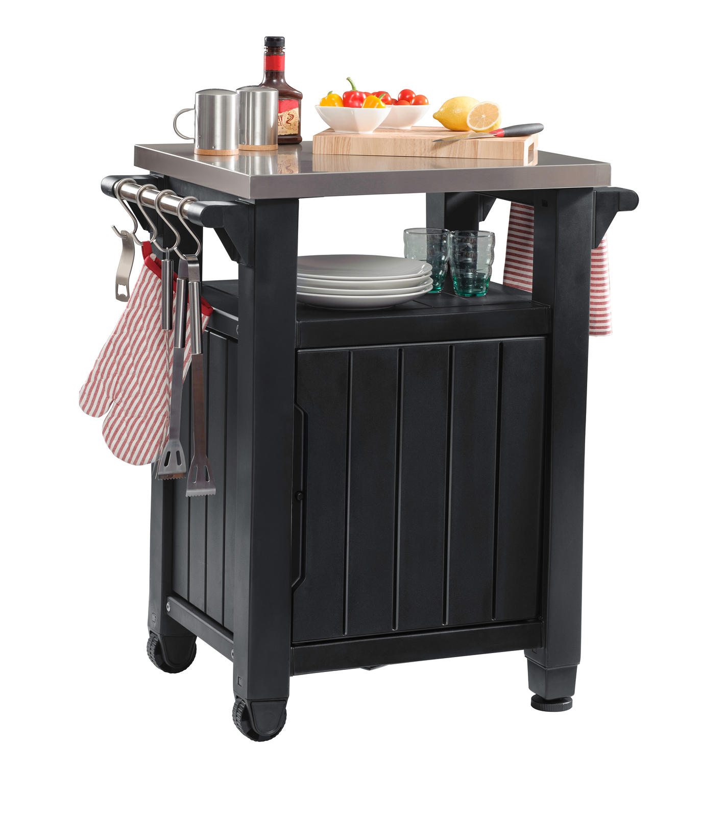 Keter Service-Tisch Unity, für Garten, Terasse und Balkon, Beistell ...