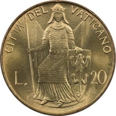 Vatican City - 20 Lire - 1979 - Unc/BU - Strength | eBay