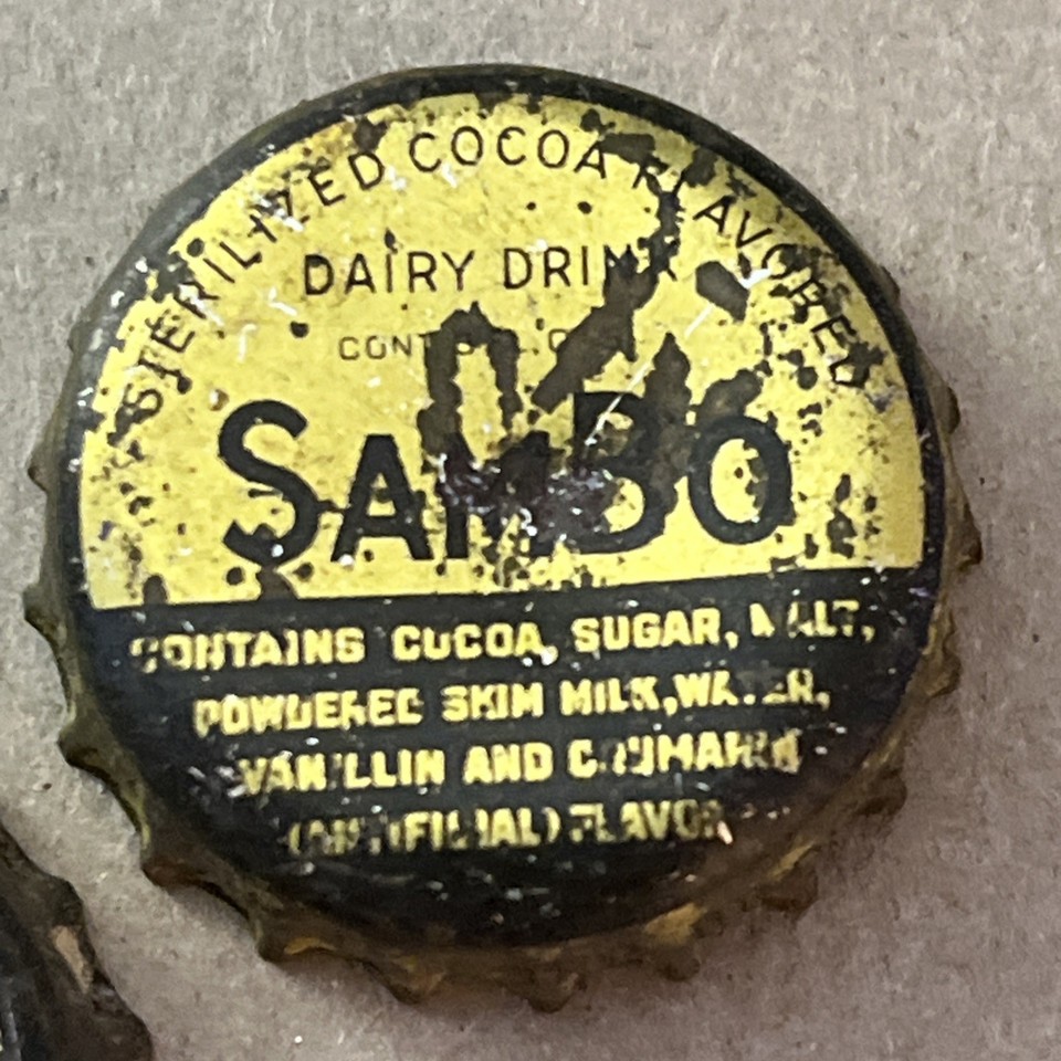 3 Sambo Brand Chocolate Soda Cork Lined Bottle Caps Brooklyn NY | eBay
