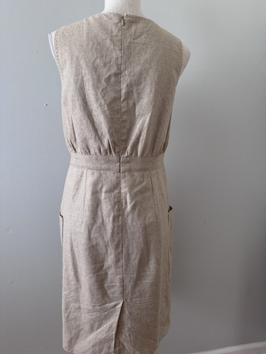 Anthropologie Maeve Linen Flaxen Rope Sleeveless Shimmer Dress Womens ...