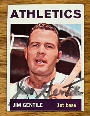 1964 Topps Jim Gentile Card #196 Autograph Signed Vintage Athletics MLB ...
