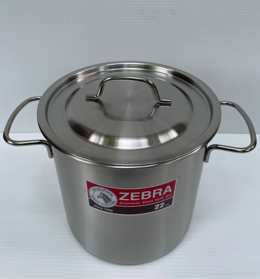 Thai Traditional Zebra Brand Stainless Steel Stockpot Stew Pot Size 22 ...