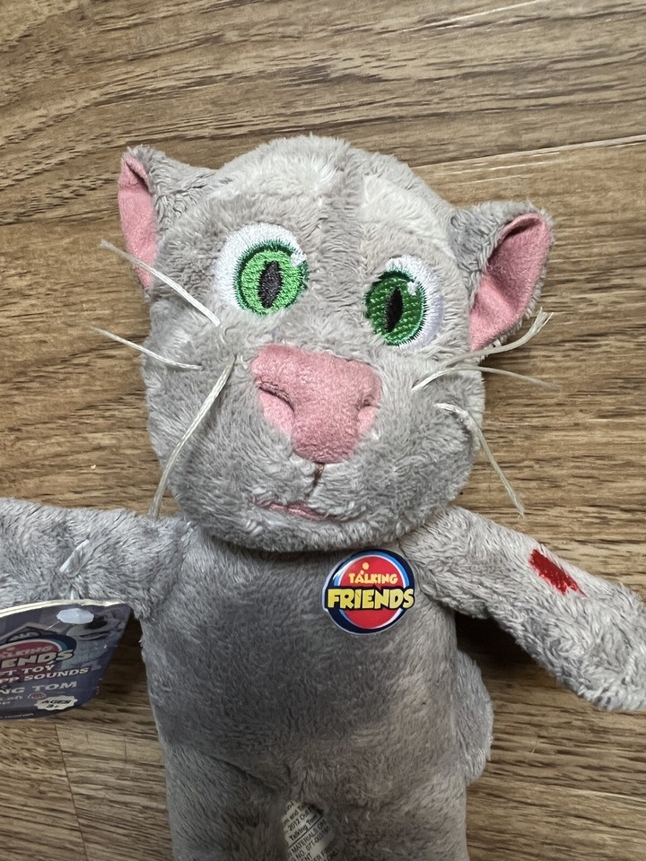 2010-2012 8” Talking Tom Plush Toy With Tag Out Fit 7 Rare W/ Stitched ...
