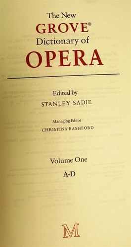 The New Grove Dictionary of Opera Set (1992, Hardcover) Volume 1,2,3 ...
