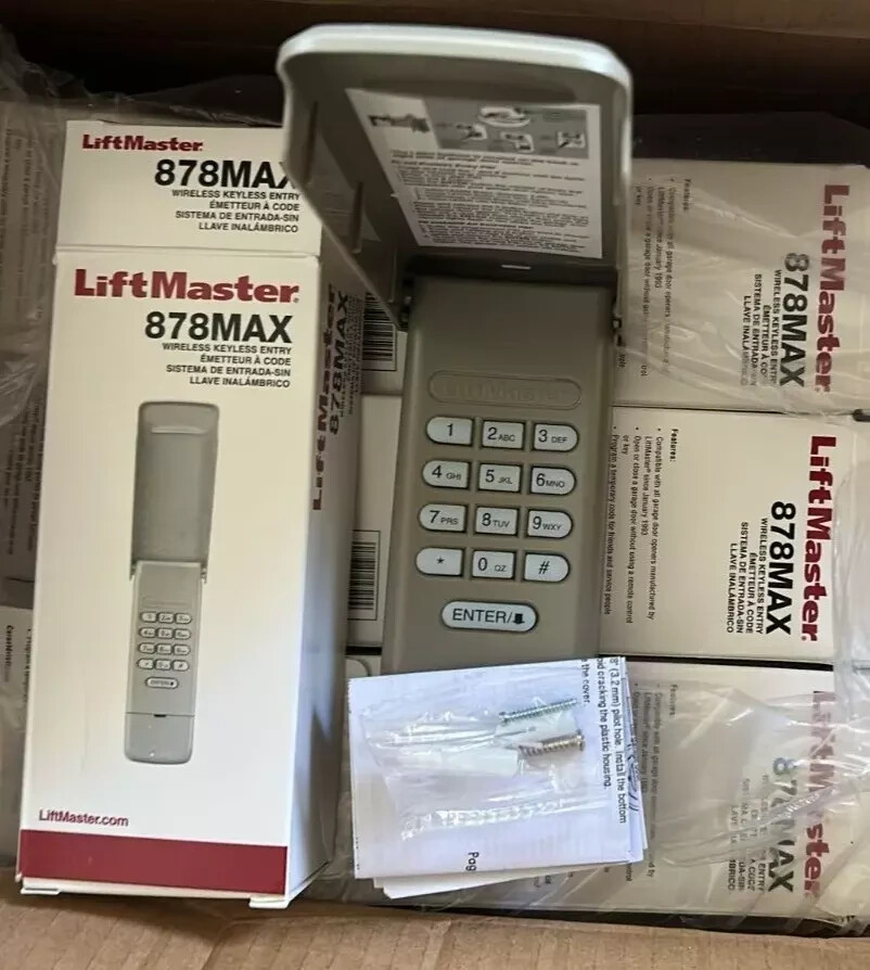 LiftMaster Wireless Keypad 878MAX/877MAX Garage Door Opener | eBay