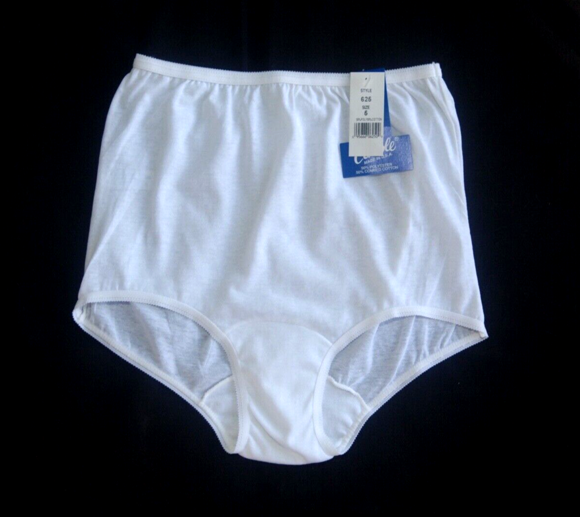 CAROLE 50% Cotton 50% Polyester Full Cut White Brief Super Plus Size 12 ...