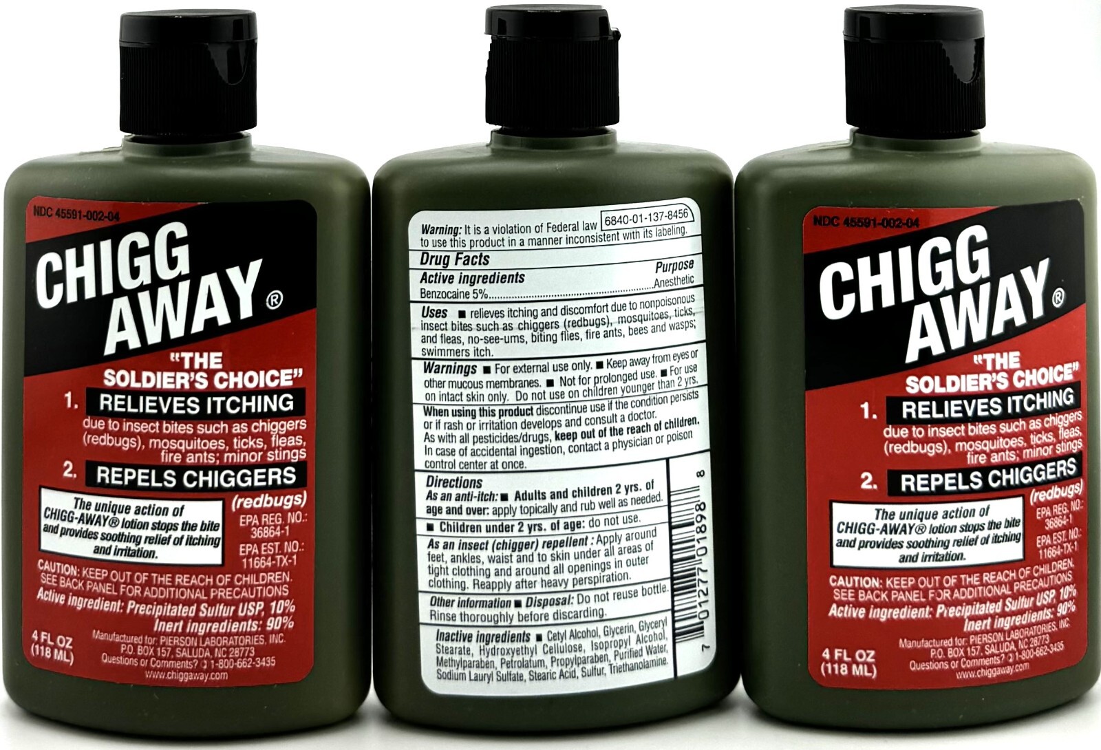 CHIGG-AWAY LOTION 4OZ "THE SOLDIER'S CHOICE" CHIGGERS, MOSQUITOES ...