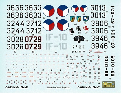 Ciro Models NG C-025 1/72 Mikoyan-Gurevich MiG-15bisR decals only ...