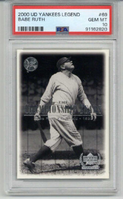 2000 UPPER DECK YANKEES LEGENDS BABE RUTH CARD YANKEES PSA 10 LOW POP ...