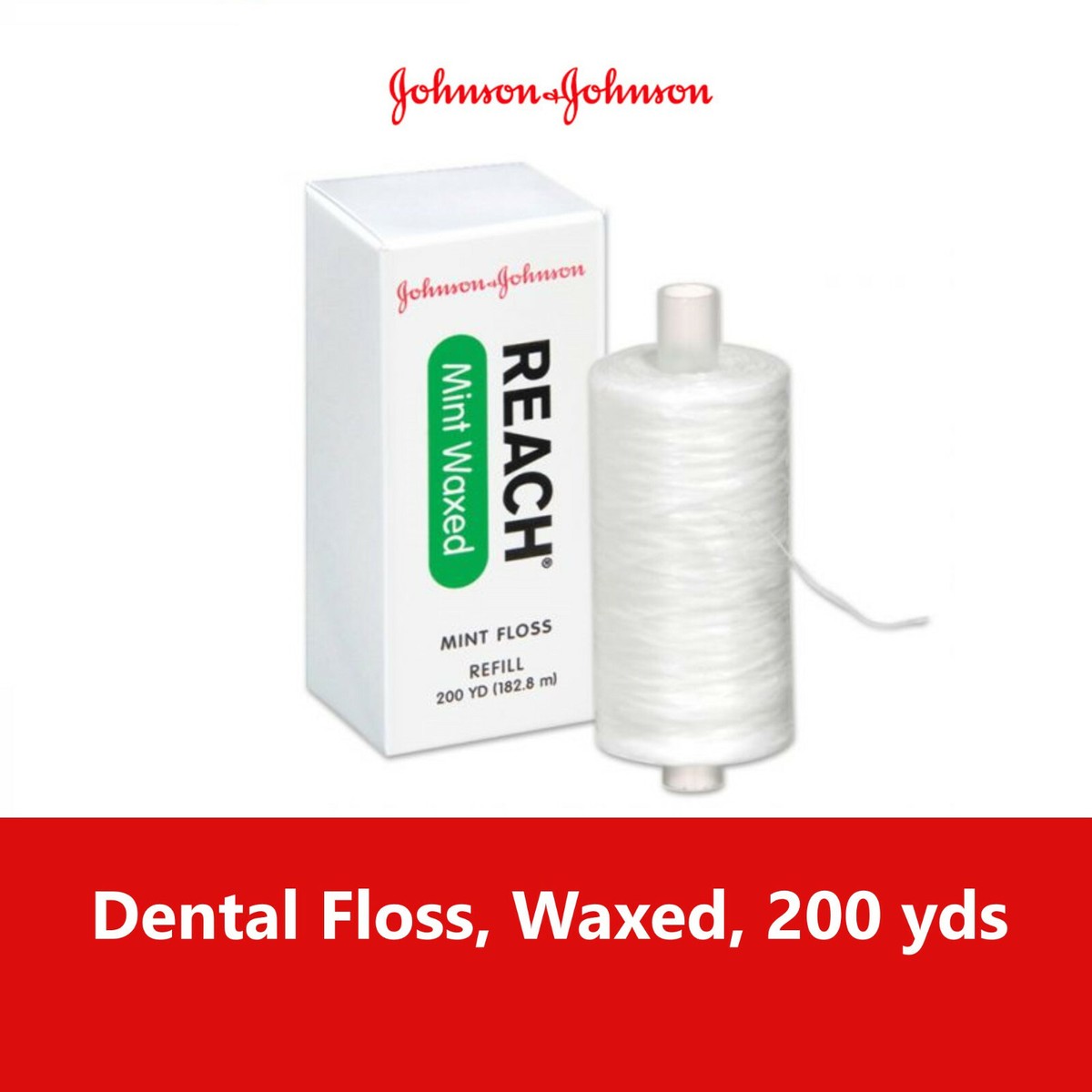 Lot Of 6 Reach Unflavored Waxed Dental Floss Johnson And
