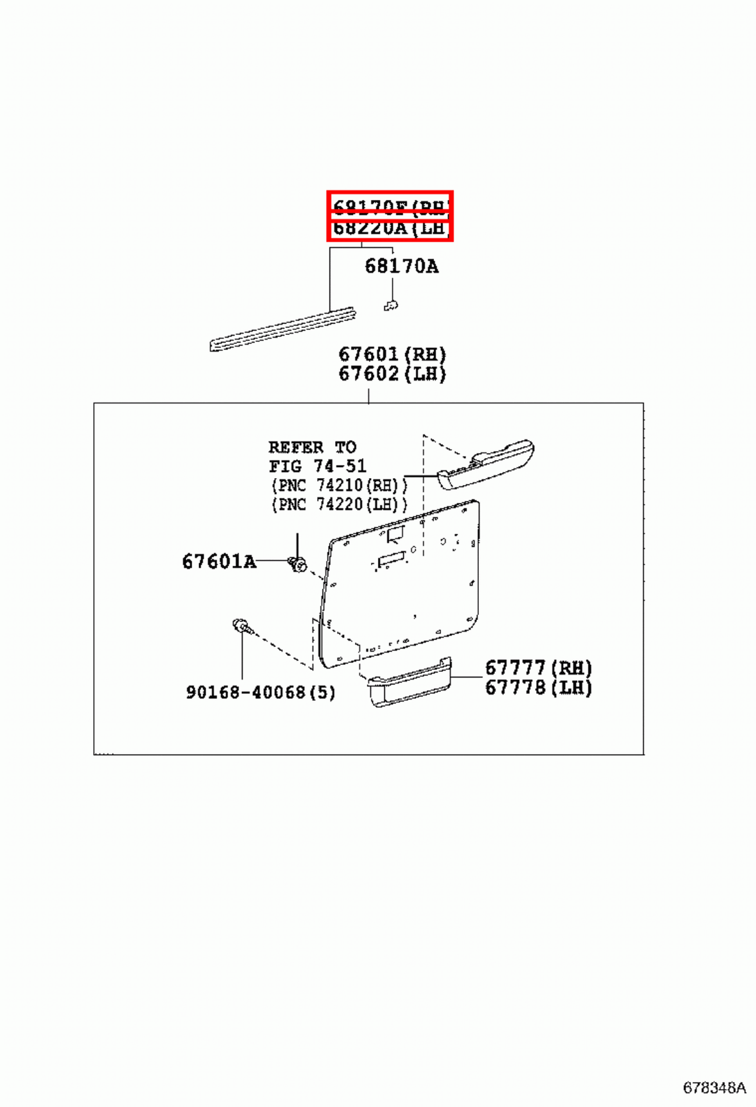 Genuine Toyota LandCruiser VDJ79 Front RH LH Door Glass Inner Mould Set ...