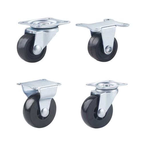 4pcs Small Heavy Duty Casters Wheels 1inch/25mm Rubber Castors Swivel ...