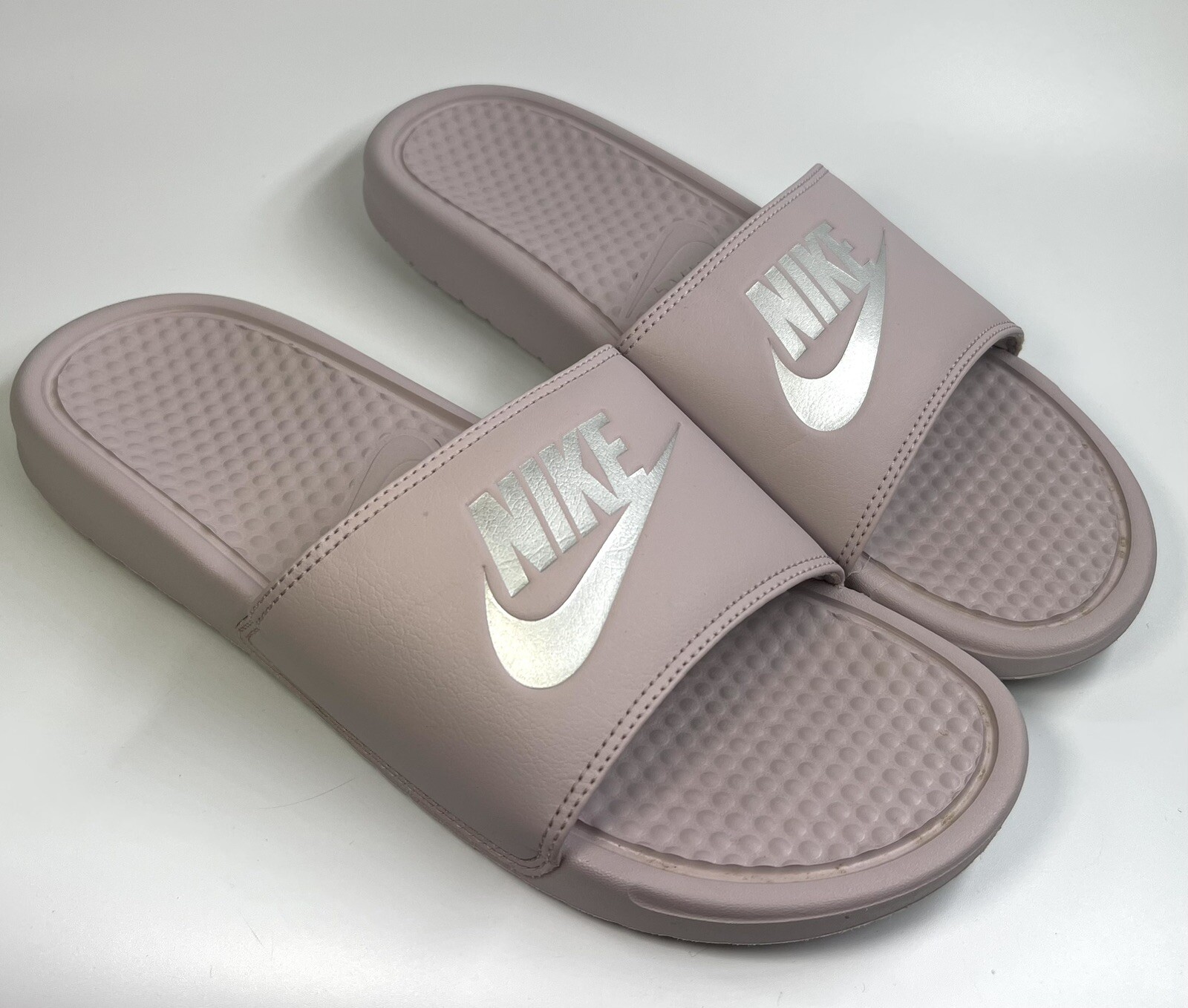 Nike Women’s Benassi JDI Pink Laser Silver Slides Sli… - Gem