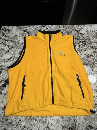 Vintage Vail Colorado Vest Skiing XL Moose Creek Fleece Yellow | eBay