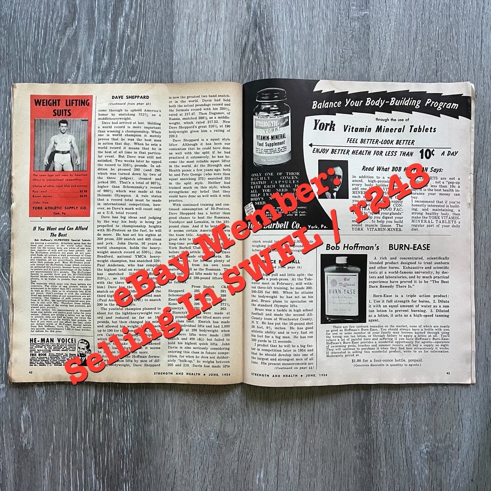 STRENGTH & HEALTH Magazine IRVIN ZABO KOSZEWSKI + JOHN DAVIS JUN 1954 ...