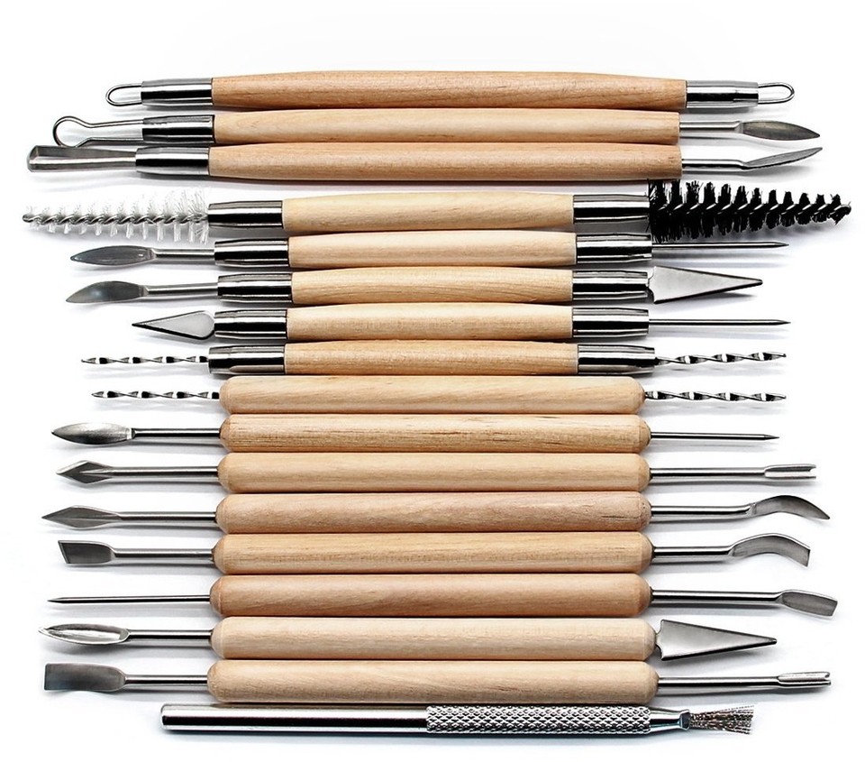 30 Pc Clay Sculpting Tools Wooden Handle Pottery Carving Shaper ...