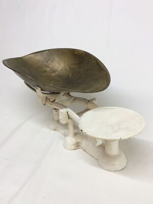 Vintage Antique Candy Store Scale with Large Brass Pan Baby Scale Candy ...
