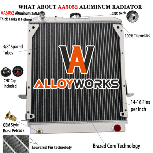 3 Row Aluminum Radiator For Isuzu NPR 3.9L 4.8L V8 5.7L 6.0L MT 1994 ...