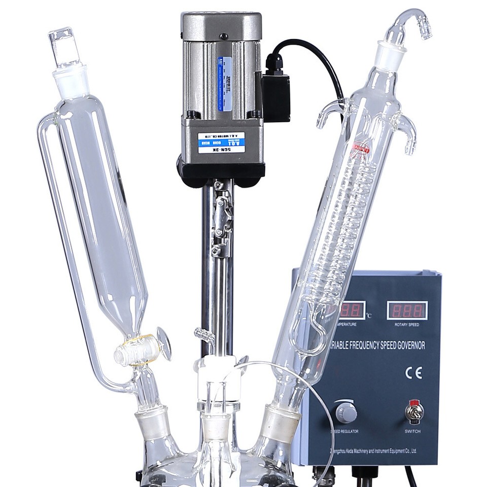 1L Mini Lab Reactor Jacketed Glass Reactor Chemical Stirred Reaction ...