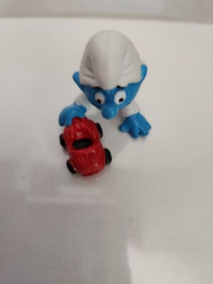 Smurfs 20215 Baby Smurf Red Car Vintage Figure PVC Toy Figurine 1985 ...