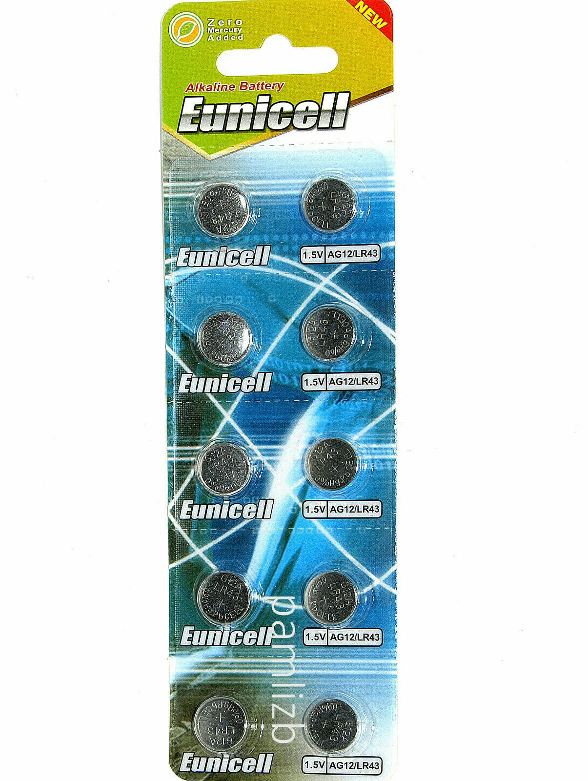 10 x AG12 LR43 Alkaline batteries 1.5v G12 SG12 L1142 Eunicell Battery ...