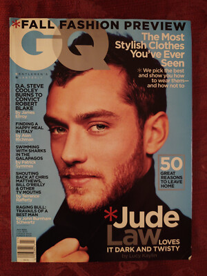 GQ Magazine July 2002 Jude Law Christina Ricci Richard Russo Galapagos ...