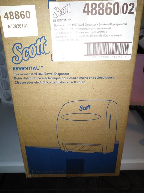 SCOTT Essential Electronic Hard Roll Towel Dispenser 48860 Smoke Color ...