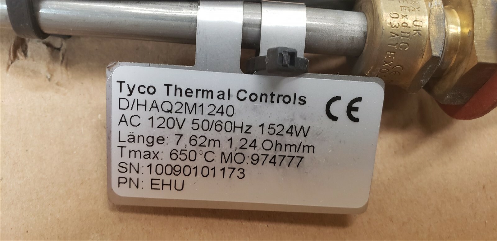 D/HAQ2M1240 Tyco Pyrotenax MI Heating Cable D/HAQ2M1240/7,62m/1524w ...
