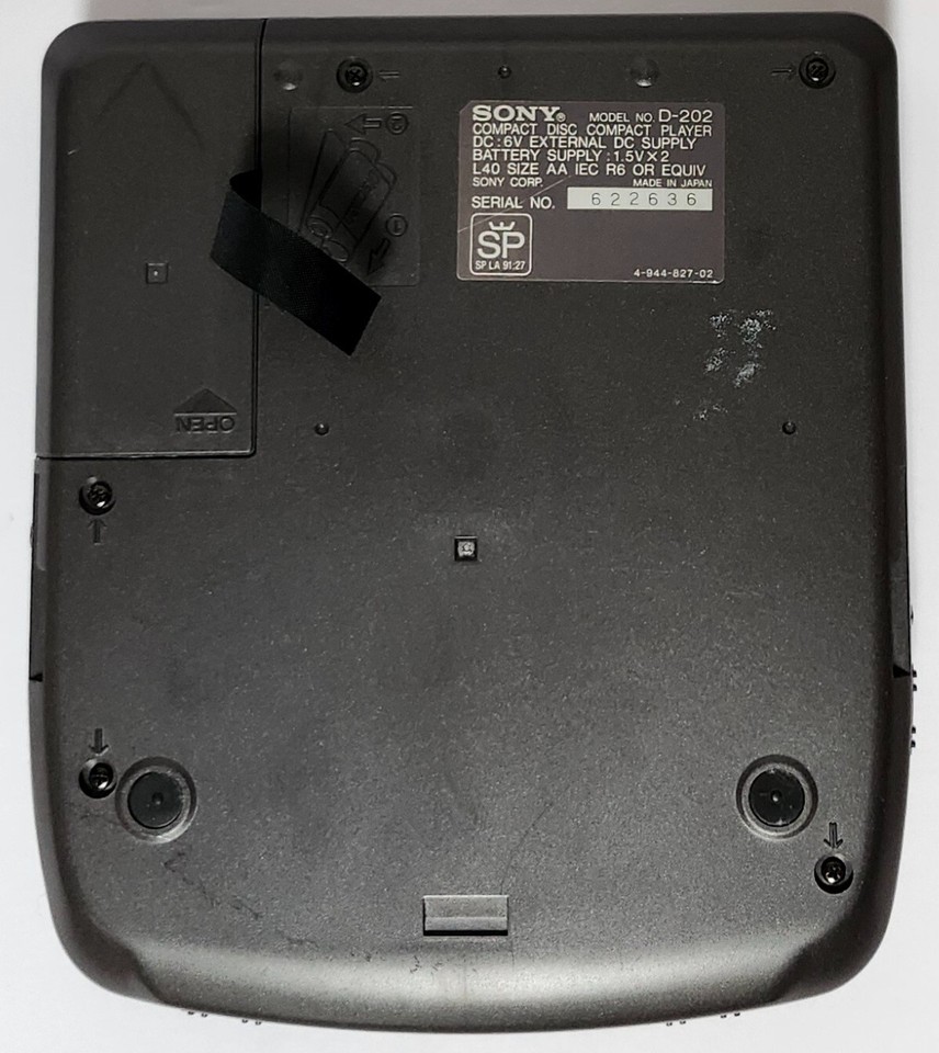 Sony Discman D-202 Portable CD Player Sony Discman For Repair Does Not ...