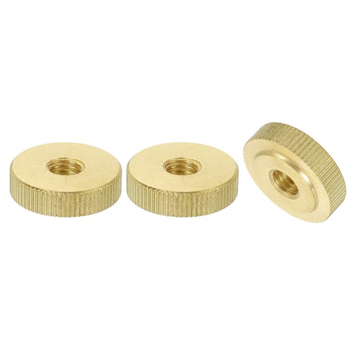 Knurled Thumb Nuts, 3Pcs M8 Brass Nut Flat Head Through Hole for 3D ...