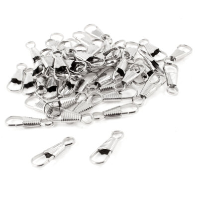 Silver Tone Aluminum Spring Loaded Snap Lanyard Clip Hooks Keychain 50 ...