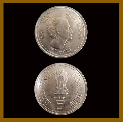 India 5 Rupees Coin, 1917-1984 Indira Gandhi Unc | eBay