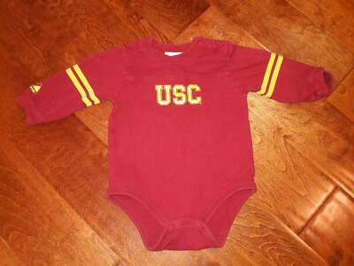 Majestic USC Trojans Infant Baby Fight On Romper Bodysuit 12M Varsity ...