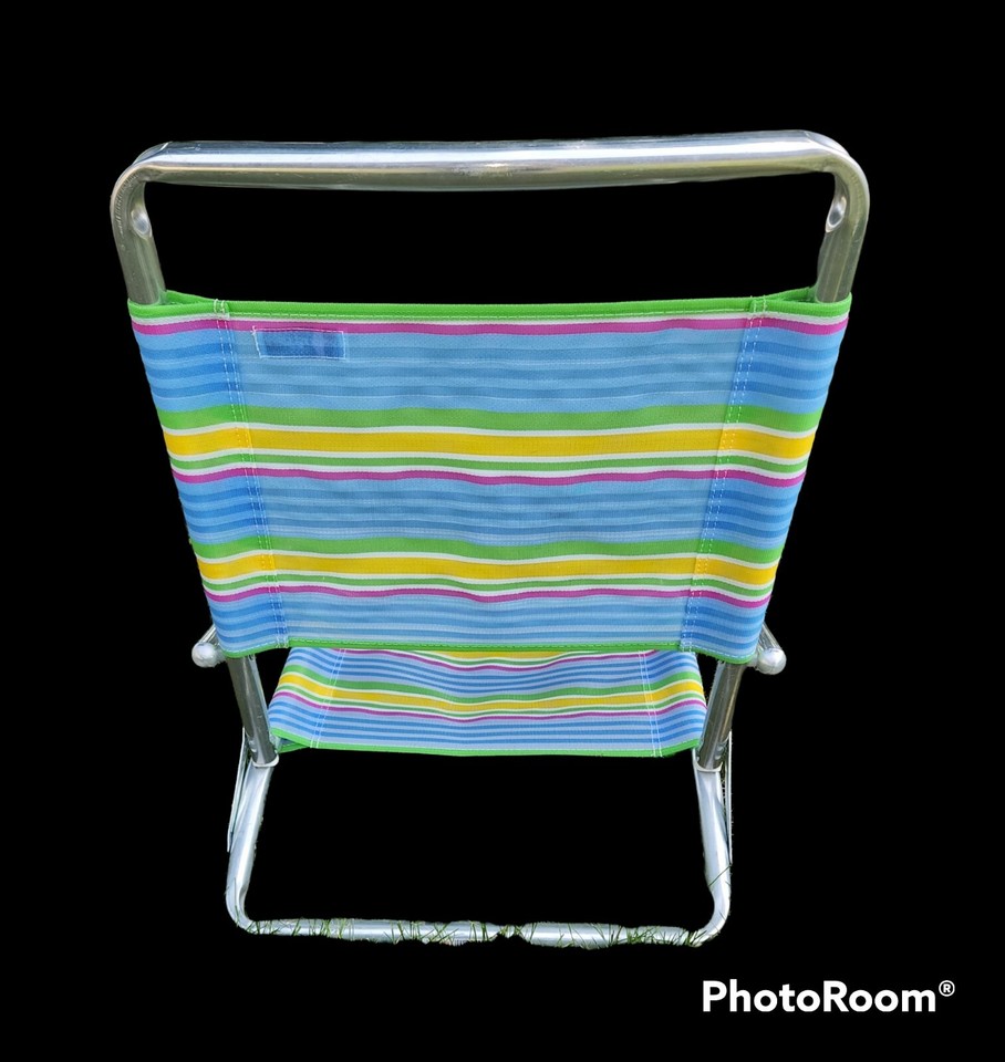 Debro The Original Striped Aluminum Folding Chair Lawn Lounge Beach ...