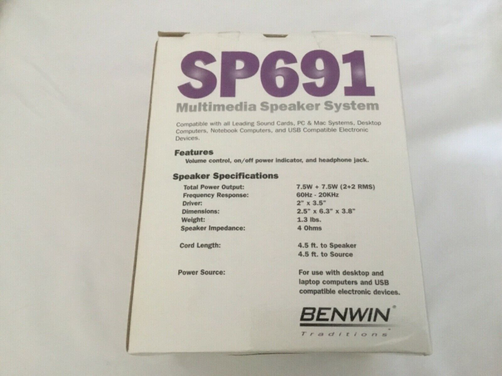 Lot of 8 Multimedia Speaker Systems SP691 Benwin Traditions (BRAND NEW ...