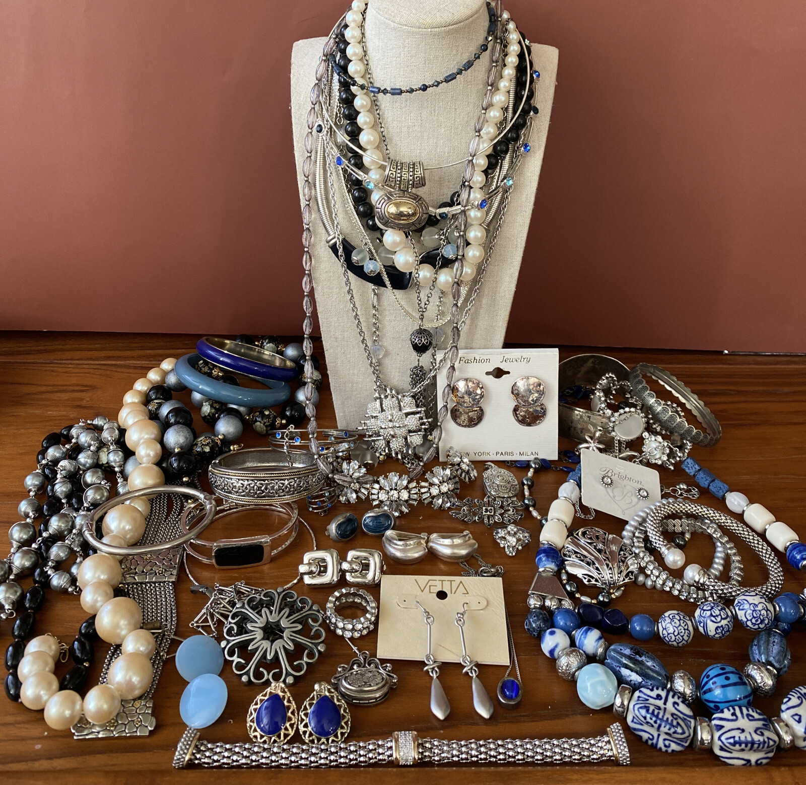 Vintage 90’s jewelry lot! runway! fun chunky jewelry lot ! Silver, Blue ...