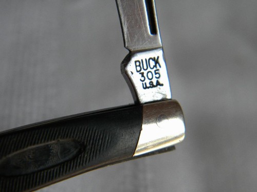 Vintage BUCK Knife 305 Two Blade Pen~Pocketknife~1967-1972~Emblem ...