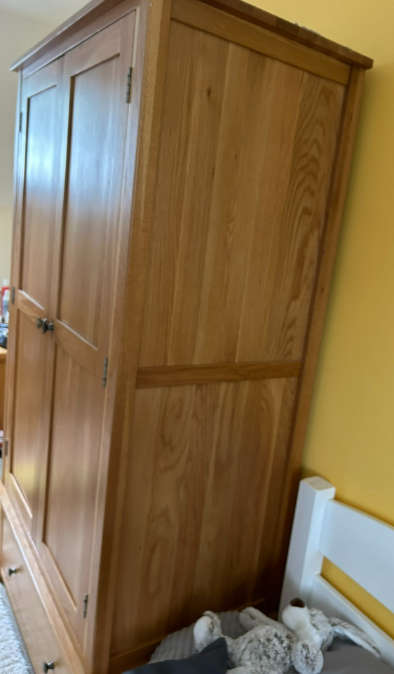 Solid Oak Double Wardrobe | eBay UK