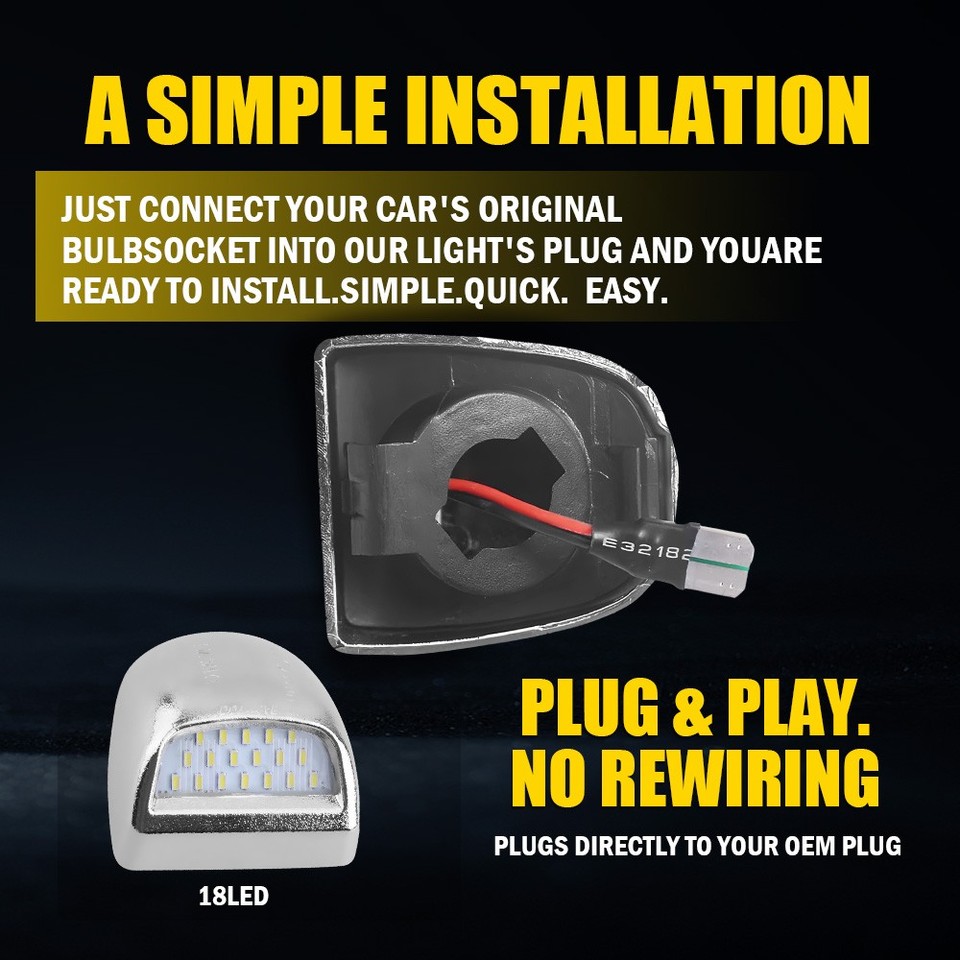 LED Silver License Housing Light for Plate 2500 Silverado 99-13 1500 ...