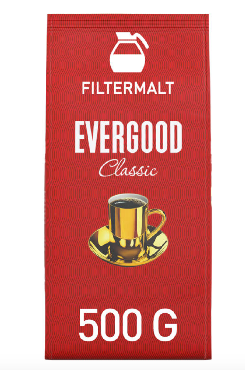 Evergood Filter Malt 500g Pack Grounded Dark Arabica Beans Norwegian ...