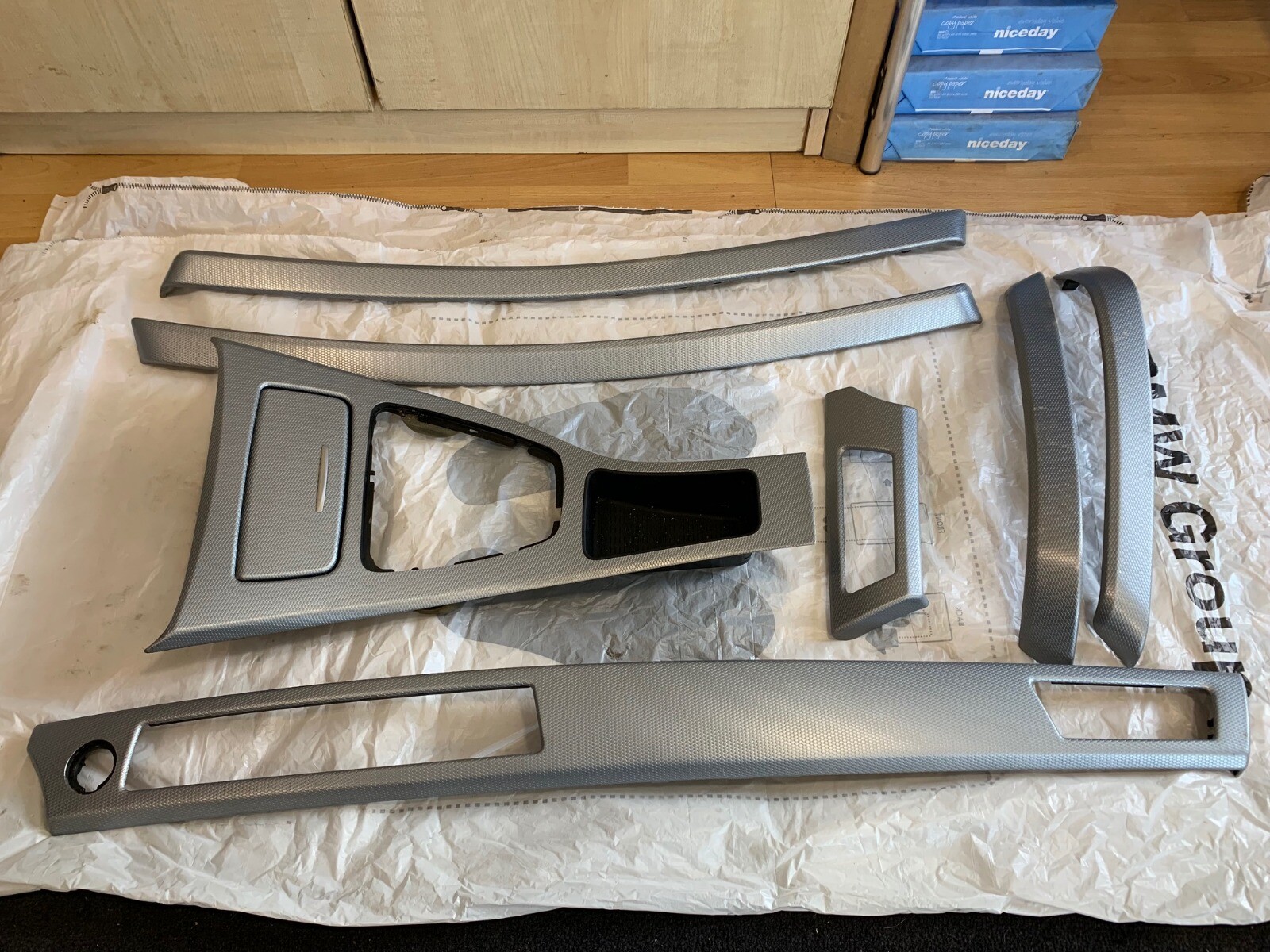 BMW 3 SERIES E90 LCI M SPORT ALU CUBE INTERIOR TRIMS GLACIER SILVER DASH DOOR... | eBay