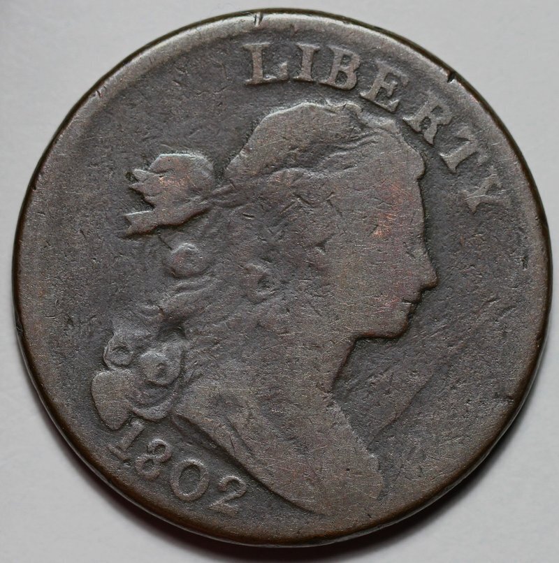 1802 Draped Bust Large Cent - With Stems - US 1c Copper Coin | eBay