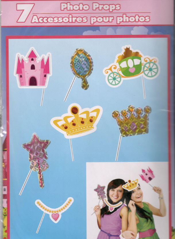 PRINCESS THEMED PHOTO BOOTH PROPS 7pcs castle carriage crown tiara wand ...