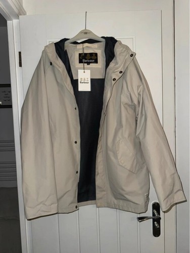 New With Tags Men's Barbour Jacket Rain Coat Cream - Medium | eBay