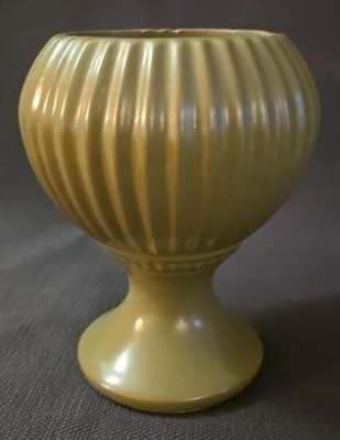 Vintage McCoy Floraline Ribbed Green Vase Planter | eBay