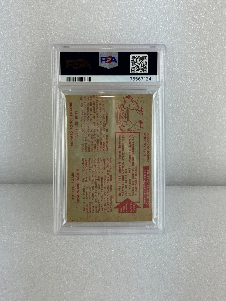 Maurice Richard 1955-56 Parkhurst #72 Rocket roars through PSA 3 | eBay