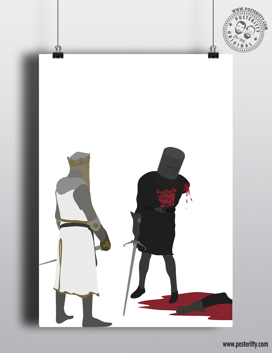 BLACK KNIGHT - Holy Grail Scratch Knight - Monty Python Print Poster ...